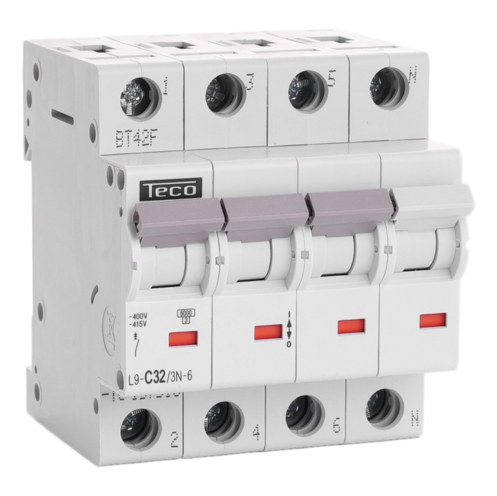 Teco L9C323N6: L9C323N6 AUTOMAAT TECO 3N 32A 6KA CURVE C - Electro-Colli
